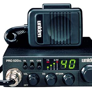 Uniden PRO520XL Pro Series 40-Channel CB Radio. Compact Design. ANL Switch and PA/CB Switch. 7 Watts of Audio Output and Instant Emergency Channel 9. - Black