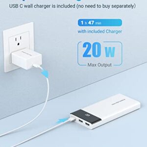 POWERADD PRO Portable Charger 10000mAh PD 20W Fast Charge Power Bank 2 Inputs 3 Outputs External Battery Pack Bundle with 20W USB C Wall Charger Compatible with iPhone 14 13 iPad Samsung Pixel.