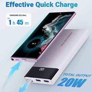 POWERADD PRO Portable Charger 10000mAh PD 20W Fast Charge Power Bank 2 Inputs 3 Outputs External Battery Pack Bundle with 20W USB C Wall Charger Compatible with iPhone 14 13 iPad Samsung Pixel.