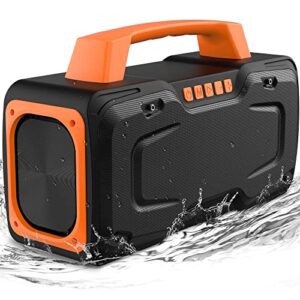 bugani bluetooth speakers, 70w powerful portable wireless speaker ipx7 waterproof speaker, outdoor loud speaker with handle 24h playtime, support karaoke mic aux usb suitable for party, pool, singing