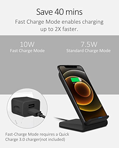 Fast Wireless Charger COVIXXIO 10W Wireless Charging Stand Compatible with iPhone 14 13 12 11 Pro XR XS 8 Plus Galaxy S20 S10 Note 20 10 Google LG and Other Cell Phones