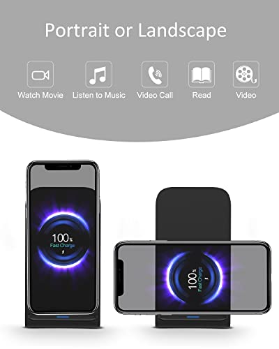 Fast Wireless Charger COVIXXIO 10W Wireless Charging Stand Compatible with iPhone 14 13 12 11 Pro XR XS 8 Plus Galaxy S20 S10 Note 20 10 Google LG and Other Cell Phones