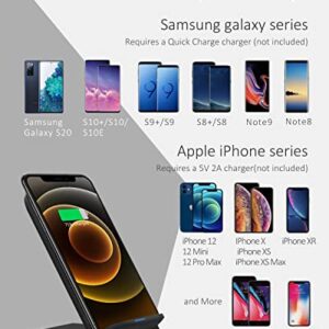 Fast Wireless Charger COVIXXIO 10W Wireless Charging Stand Compatible with iPhone 14 13 12 11 Pro XR XS 8 Plus Galaxy S20 S10 Note 20 10 Google LG and Other Cell Phones