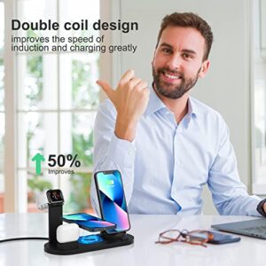 4 in 1 Wireless Charging Station for Apple Products, Wireless Charger for All Apple Watch/Airpods Series, Charging Dock for iPhone 14/14 Plus/13/12/11/X/Xs/8