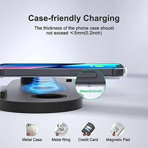 4 in 1 Wireless Charging Station for Apple Products, Wireless Charger for All Apple Watch/Airpods Series, Charging Dock for iPhone 14/14 Plus/13/12/11/X/Xs/8