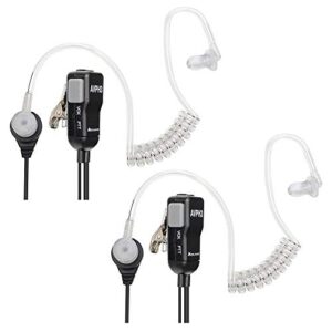 Midland AVPH3 Transparent Security Headsets with PTT/VOX – Wrap Around Design – Lasting Comfort Pair, Black