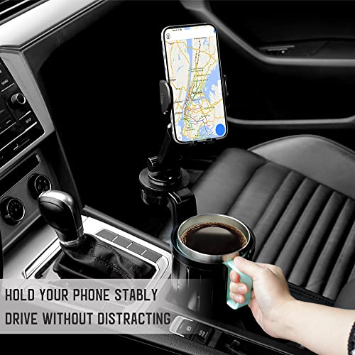 Seven Sparta Cup Holder Phone Mount for Car Cup Holder Expander Adjustable Base with 360° Rotation Cup Phone Holder for Car Compatible with iPhone Samsung Galaxy All Smartphones Upgrade 2-in-1