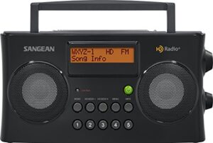 sangean hdr-16 hd radio/fm-stereo/am portable radio, black