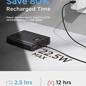 MRGLAS Portable Charger The Smallest 22.5W 10000mAh Power Bank Mini PD3.0 & QC4.0 Fast Charge Portable Battery Charger Tri-Output USB C in & Out Phone Charger Compatible iPhone 14 Pro Max iPad Samsung