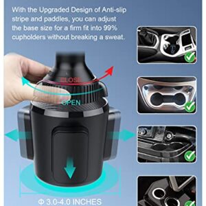 OQTIQ Magnetic Wireless Car Charger Mount for MagSafe Cup Holder Car Phone Mount Charger Adjustable Fast Charging with Cooling Fan Compatible with iPhone 14 13 12 Pro Max Mini [with QC 3.0 Adapter]