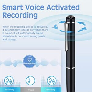 64GB Smart Digital Voice Recorder with Card Reader, Upgraded Recording Device Voice Activated Recorder for Interviews/Lectures/Meetings, Portable Audio Recorder with Playback, Powerful & Easy to Use