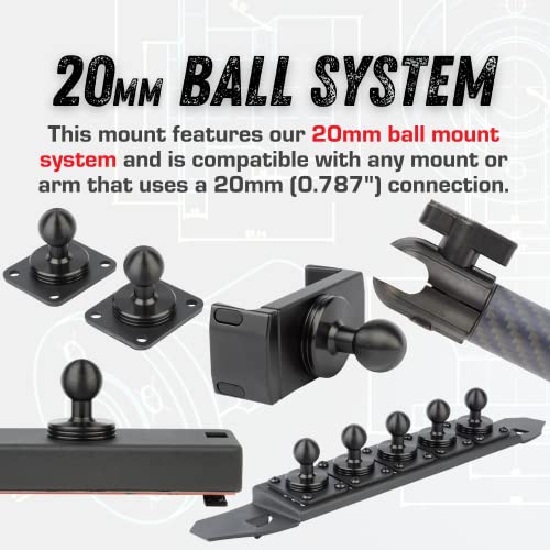 Bulletpoint Dash Mount Cell Phone Holder Compatible with iPhone and Android Smartphones - 20mm (0.787 inches) Attachment Ball