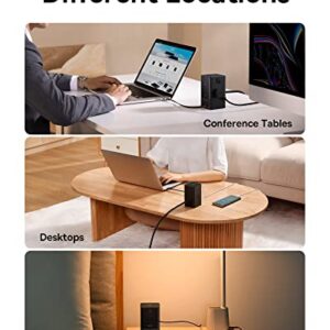 USB C Charger Baseus PowerCombo Tower 65W, 6-in1 Charging Station with Retractable USB-C Cable, 3 Outlets, USB A USB C Ports, Surge Protector Power Strip for MacBook, iPhone, Laptop, Multiple Devices