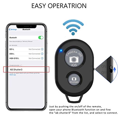 Cellphone Remote Shutter for Smartphones and Tablets (3 Pack), AOQIYUE Wireless Camera Remote Control Compatible with iPhone/Android Cellphone Wrist Strap Included -Create Amazing Photos and Videos