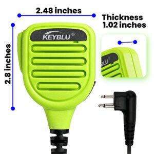 KEYBLU CP200D Waterproof Shoulder Speaker Mic 2 Pin Two Way Radio Microphone with 3.5mm Audio Jack Compatible with Motorola CP200 CLS1410 CLS1110 RDM2070D walkie Talkie (for Motorola, Green)