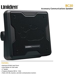 Uniden (BC20) Bearcat 20-Watt External Communications Speaker. Durable Rugged Design, Perfect for Amplifying Uniden Scanners, CB Radios, and Other Communications Receivers ,Black