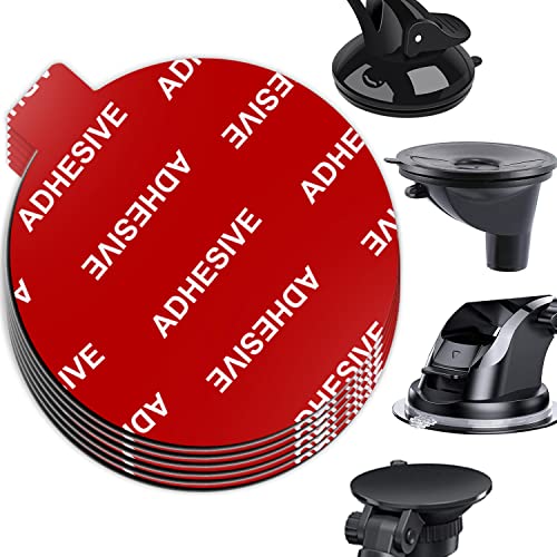 AZXYI 6 PCS Windshield Mount Adhesives for Suction Cup Mount, 80mm( 3.15 inches) Circle Double-Sided Sticker Pads for Dashboard Mounting Disk and Windshield Camera, GPS, Car Phone Mount