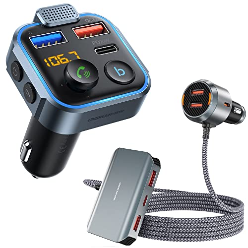 6 Multi Ports USB Car Charger + Bluetooth FM Transmitter for Car