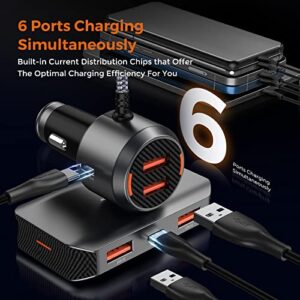 6 Multi Ports USB Car Charger + Bluetooth FM Transmitter for Car