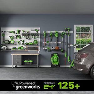 GreenWorks 24V Bluetooth Compact Speaker, AC/DC Wireless Portable Worksite Speaker, 2Ah Battery and Charger Included