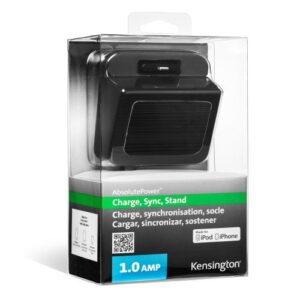 Kensington K39765AM AbsolutePower Charge and Sync Stand with Lightning Dock Connector for iPhone 5 - Retail Packaging - Black