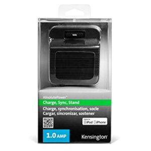 Kensington K39765AM AbsolutePower Charge and Sync Stand with Lightning Dock Connector for iPhone 5 - Retail Packaging - Black