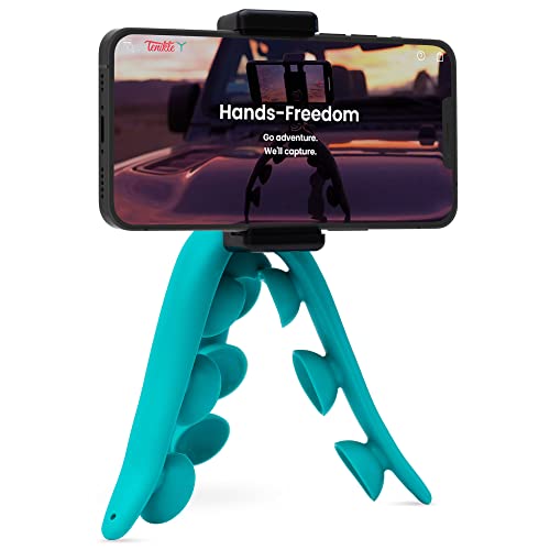 Tenikle® 360° - Flexible Tripod for Phone Camera GoPro, As Seen on Shark Tank, Bendable Suction Cup Camera & Phone Mount, Phone Holder for Car, Compatible w/iPhone & Android (Tenikle® 360° Teal)