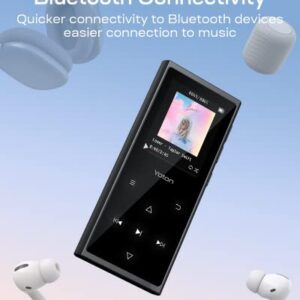 80GB MP3 Player with Bluetooth, YOTON Music Player with Speaker and 1.8'' Curved Screen, HiFi Sound, FM Radio, Voice Recorder, E-Book, Pedometer, Stopwatch, TF Card and Earphones Included