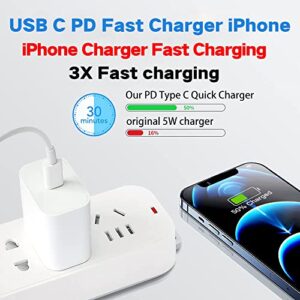 iPhone 14 13 Fast Charger,3Pack Apple Charger iPhone Charger,Apple Super Fast USB C Wall Charger[Apple MFi Certified]6FT Type C to Lightning Cable for iPhone 14/14 Plus/13 MiNi/12 Pro Max/11 Pro/iPad