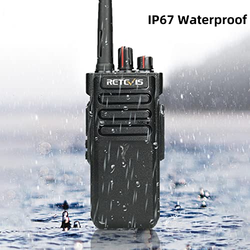 Retevis RT29 Waterproof Walkie Talkie,2 Way Radios Long Range,3200mAh,Rechargeable,Emergency Security,Heavy Duty Two Way Radio with Earpiece (2 Pack)