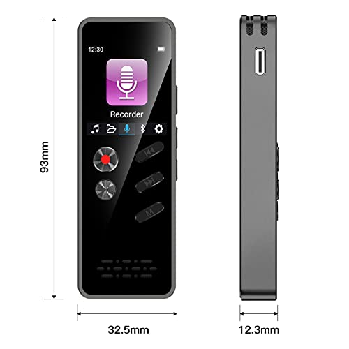 AiMoonsa 64GB Digital Voice Recorder, Voice Recorder with Playback Bluetooth 1000mAh Battery Speaker Audio Recorder for lectures Meetings Interviews Voice Activated Recorder MP3 Player with Bluetooth