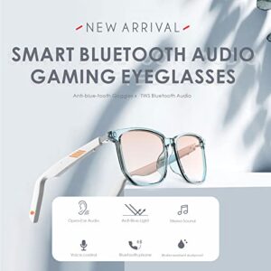 WGP Smart Audio Glasses Anti-Blue Light Open Ear Speaker with Bluetooth Connectivity for Gaming Meeting Traveling Driving