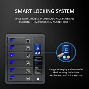 ChargeTech Cell Phone Charging Station Locker w/6 Digital Pin Activated Locking Bays - Lockers Include 1 Apple Lightning and 1 Type-C PD (Model: PPL6)