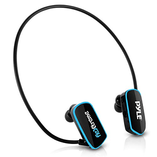 Pyle Upgraded Waterproof MP3 Player - V2 Flextreme Sports Wearable Headset Music Player 8GB Underwater Swimming Jogging Gym Earphones Rechargeable Flexible Headphones USB Connection9 -PSWP14BK