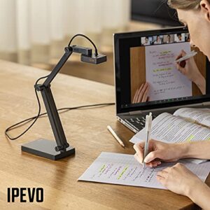 IPEVO V4K PRO Ultra HD USB Document Camera with AI-Enhanced Mic, for Classroom visualization, Online Teaching, Work from Home, Streaming, with Noise Cancellation for Clear Voice