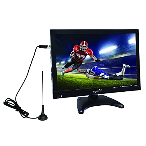 Supersonic SC-2814 Portable Digital LED TV 14" with, USB, SD, and HDMI Input: Built-in Rechargeable Lithium Ion Battery and FM Radio with Included Stand