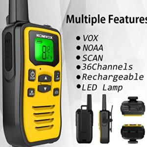 Profressional Walkie Talkies for Adults, Rechargeable Two Way Radios Long Range, 36 Channels 2 Way Emergency Radio with NOAA Weather Alert, Survival Gear and Equipment for Camping Hunting Hiking