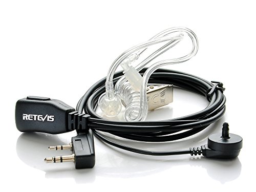 Retevis 2 Pin PTT Mic Covert Acoustic Headset Compatible with Kenwood PUXING Baofeng UV-5R UV-5RA 888S Retevis RT22 RT21 H777 (1 Pack)