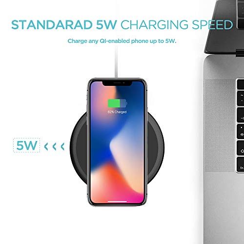 Wireless Charger, KEYMOX 5W charger compatible with all QI-Enable Devices Including iPhone 12/12 Mini/12 Pro Max /11 Pro,AirPods, Galaxy S20,S10, Note 10 (No AC Charger)