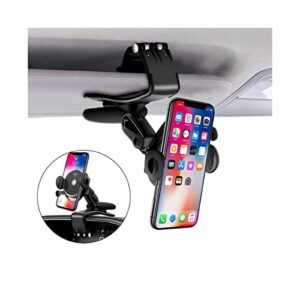 belomi car phone holder mount, clip on auto dashboard, cell phone stand with parking number plate, 360 degree rotation one hand operation, compatible with all 4 to 6.5 inch smartphones