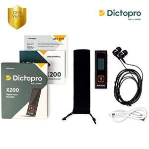 Dictopro Digital Voice Activated Recorder w/Password Protection-HQ Recording from 60ft,Record Lectures&Meetings, Sensitive Microphone, Automatic Noise Reduction, 582H Playback, Small & Portable,USB,8G