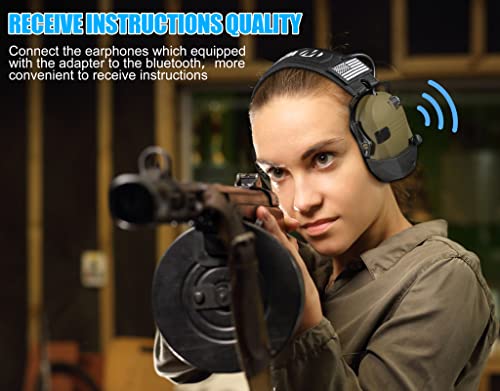 HEATCHEER Bluetooth Adapter for Walker's Shooting Earmuffs, Rechargeable Bluetooth Connector Compatible with Walkers Razor Slim Electronic Muff, Handsfree Calling & Audio Receiver