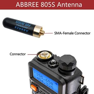 Mini Short Walkie Talkie Antenna AR-805S SMA- Female Dual Band High Gain Long Range Antenna for Baofeng BF-888S, UV-5R,UV-82, BF-F8HP, BF-H6,UV-9R Plus,UV-S9 Plus Series 2 Way Radio