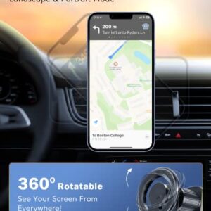 EIOSUN Magnetic Car Mount Compatible with MagSafe Case and iPhone 13/14 Pro Max/iPhone 12 Pro Max Mini, 360° Rotatable Strong Magnet Dash & Air Vent Phone Holder