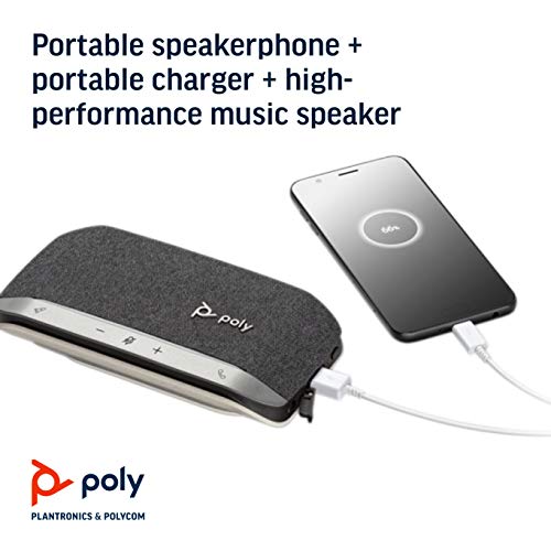 Poly Sync 20 USB-A Smart Speakerphone (Plantronics) - Personal Portable Speakerphone - Noise & Echo Reduction - Connect to Cell Phone via Bluetooth and PC/Mac via USB-A Cable - Works w/Teams, Zoom