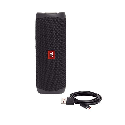 JBL Flip 5 Waterproof Portable Wireless Bluetooth Speaker Bundle with Hardshell Protective Case - Black