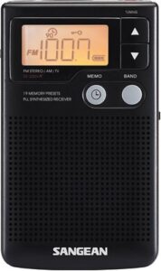 sangean dt-200x fm-stereo/am digital tuning pocket radio black