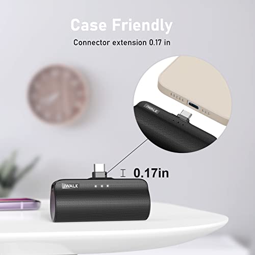 iWALK LinkPod 3 USB C Portable Charger, 3350mAh Ultra-Compact Small Power Bank Battery Pack Compatible with Samsung Galaxy Z Flip4 S23 S22, Nintendo Switch, Google Pixel, Oculus Quest