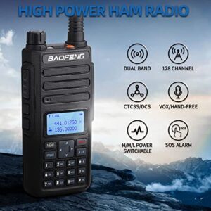 Ham Radio Baofeng BF-H6 10W High Power Two Way Radio Dual Band Handheld Walkie Talkie with Extra Battery Car Charger Programming Cable etc，2Pack