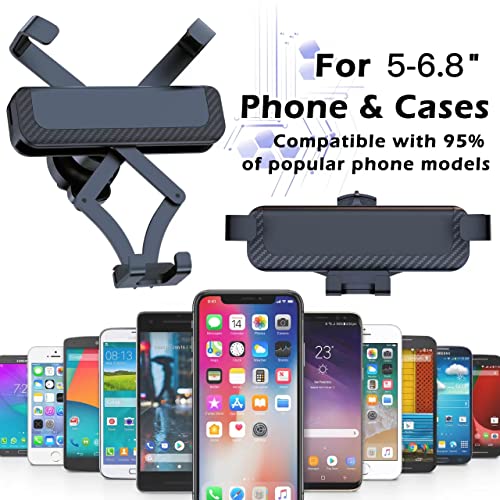 4TSL Tesla Monitor Cell Phone Mount, One-Hand Operation Phone Holder Fits 5-6.8" Cellphone with 360° Longer Arms, No Noise Phone Stand for Model 3 2017-22 Model Y 2019-22 Tesla Accessories